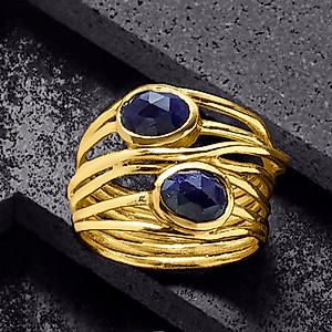 Ross-Simons Gemstone Highway Ring in 18kt Gold Over Sterling