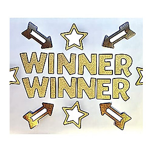 Carson Dellosa 4 In. Gold Glitter Bulletin Board Letters for Classroom, Alphabet Letters, Numbers, Punctuation & Symbol Cutouts, Gold Glitter Letters for Bulletin Board (219 pcs.)