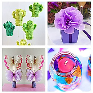 Simetufy 320 Sheets Tissue Paper Bulk, 32 Colors Gift Wrapping Colored Tissue Paper, 8" x 12" Premium Quality Art Craft Rainbow Paper Flowers, Pom Poms Crafts or Garland