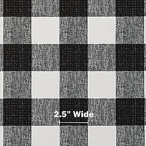 RSH DECOR: Tufted U-Shape Wicker Seat Cushions Set of 2 | 19” x 19” | All-Weather Spun Fabric | Water-Resistant | Outdoor Chair Cushions for Patio Furniture | Black Buffalo Plaid