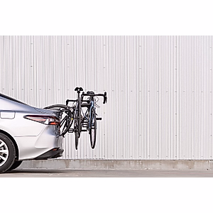 Saris Bones Car Trunk Bicycle Rack Carrier, Mounts 2 Bikes, Black - Durable, Rust-Free, Anti-Sway Straps, Fits Most Vehicles, Made in USA, Arc-Based Design, 100% Recyclable Materials
