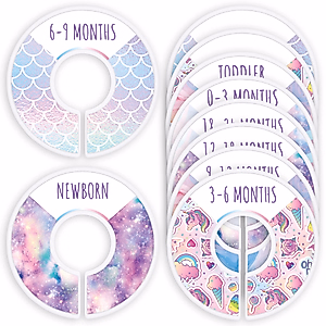 Baby Closet Dividers Clothes Dividers- Closet Divider Set | Color Clothing Rack Dividers, Clothes Dividers for Closets, Closet Labels, Dividers Closet Clothes Dividers (10 Baby Girl)