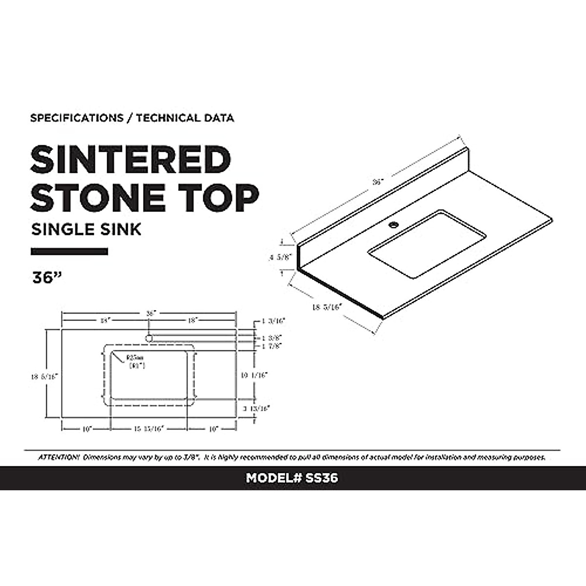 Fine Fixtures Opulence Collection 36 in. W x 18 in. D x 33 in. H Bathroom Vanity in Mint Green with White Matte Sintered Stone Sink - Chrome Hardware