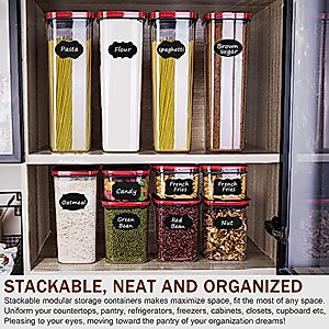 Kanuusiz Airtight Food Storage Containers Set -12 pack, BPA-Free Crystal Clear Kitchen Pantry Organization and Storage Containers with Durable Lids for Pasta, Snacks, Cereal, Flour, Sugar Storage