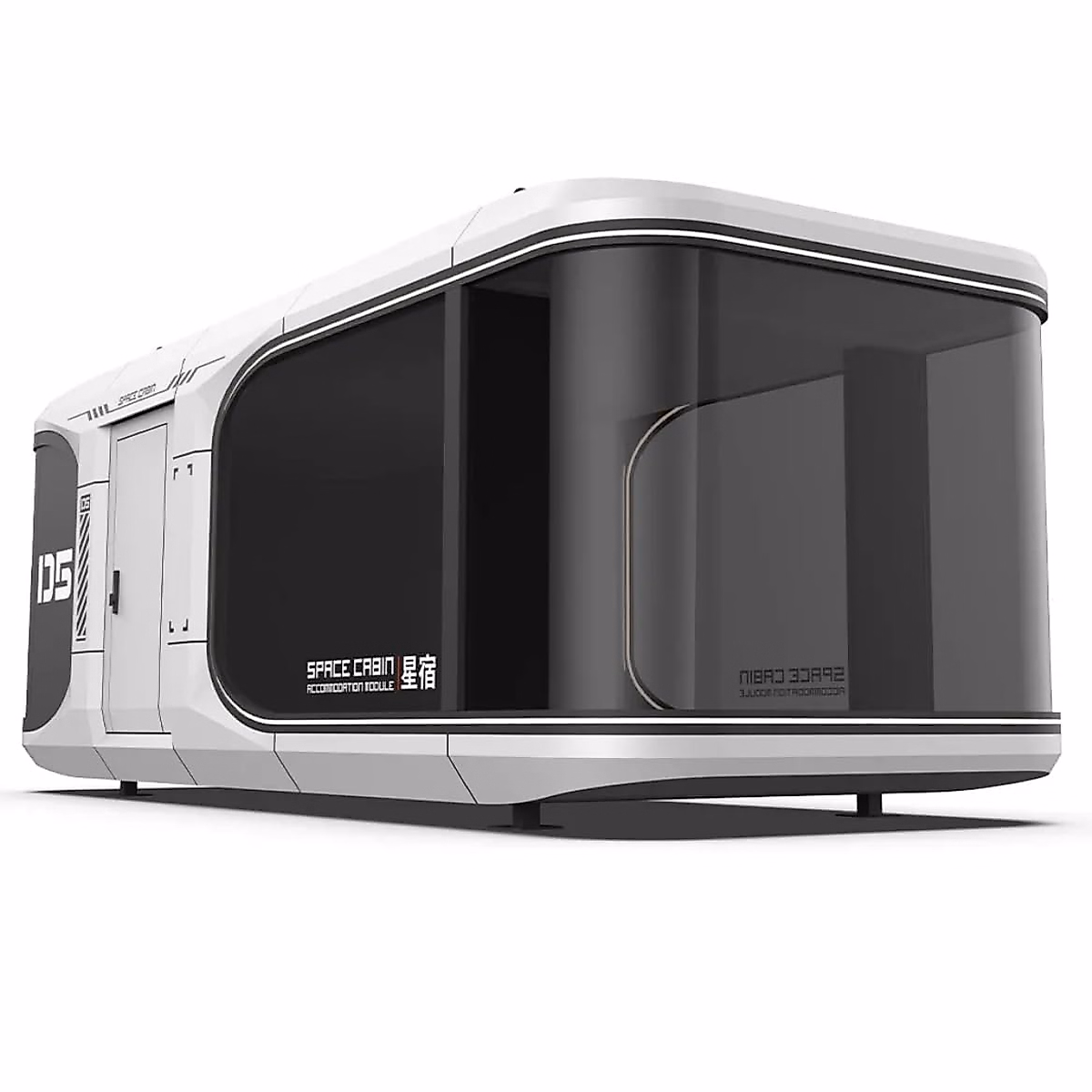 Modern, Portable Living: Prefabricated Mobile Capsule House/Hotel, 30x10.5x10Ft, 315 Sqft. Withstands high Winds, Offers on-The-go Convenience, Full Bathroom Included.