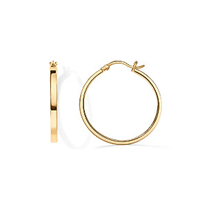 PAVOI Womens 14K Yellow Gold Plated 925 Sterling Silver Post Lightweight Hoop Earrings