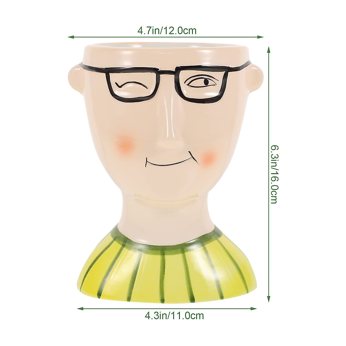 BESPORTBLE Vase Face Flower Pot Human Head Flowerpot Ceramic Head Planter Head Planter Pot Planters for Indoor Plants Sculpture Flower Pot Modern Face Succulent Pot Succulents Nordic Ceramics