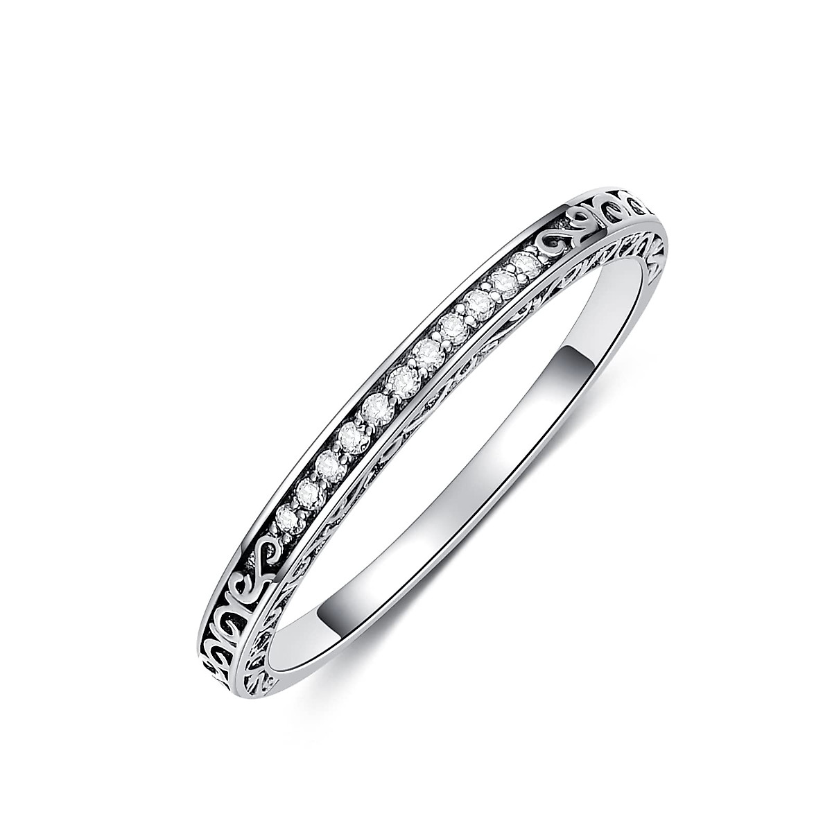 Ayafee 1.13 Carat (ctw) Moissanite Wedding Sets for Women, S925 Sterling Silver Vintage Bridal Sets Wedding Rings for Her - Size 7.5