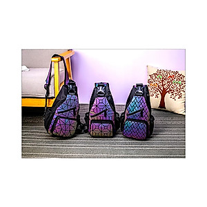 Chic Boutique De Mode Geometric Luminous Purses Handbags Holographic Crossbody Shoulder Bag (Backpack 3)