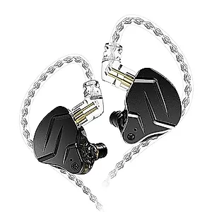 Kinboofi KZ ZSN PRO X HiFi in Ear Monitor, 1BA 1DD Earbud Headphone Dual Driver Drummer Musician Earphone Stereo Headset with Removable C Pin Cable for Church (NO Mic, Dark Black)…
