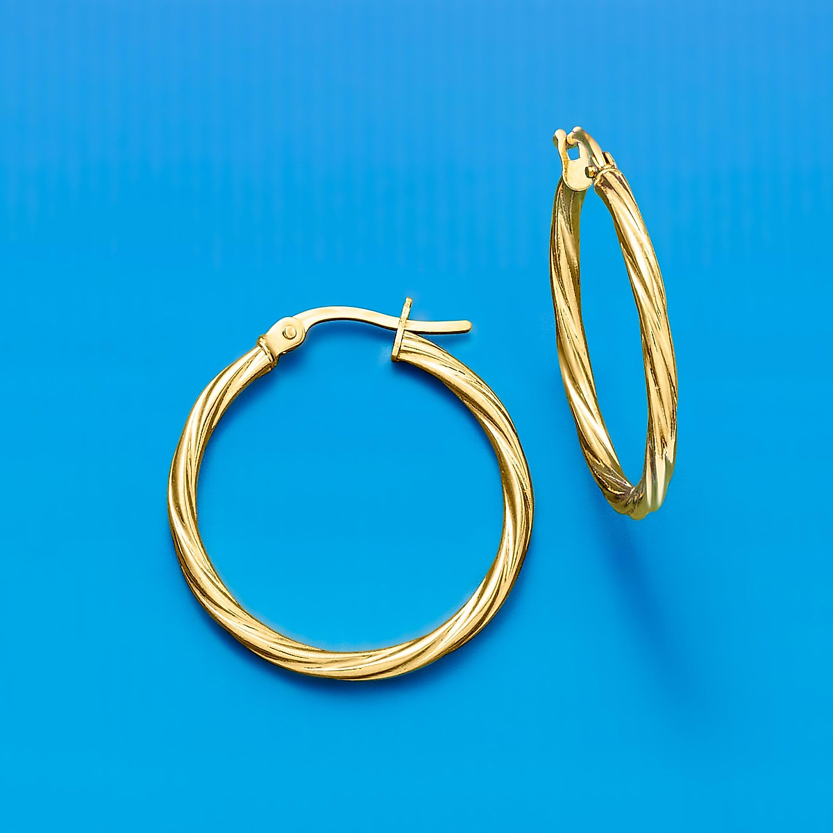 Ross-Simons Italian 14kt Yellow Gold Twisted Hoop Earrings