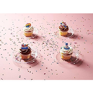 Munfix 7 Inch Clear Plastic Plates 200 Bulk Pack - Disposable Cake Plates for Dessert & Appetizers BBQ Party Dinner Travel and Events, Microwavable Recyclable