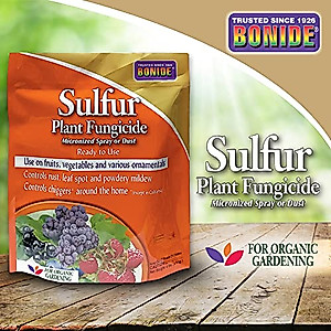 Bonide Sulfur Plant Fungicide, 4 lb. Ready-to-Use Micronized Spray or Dust for Organic Gardening, Controls Common Diseases