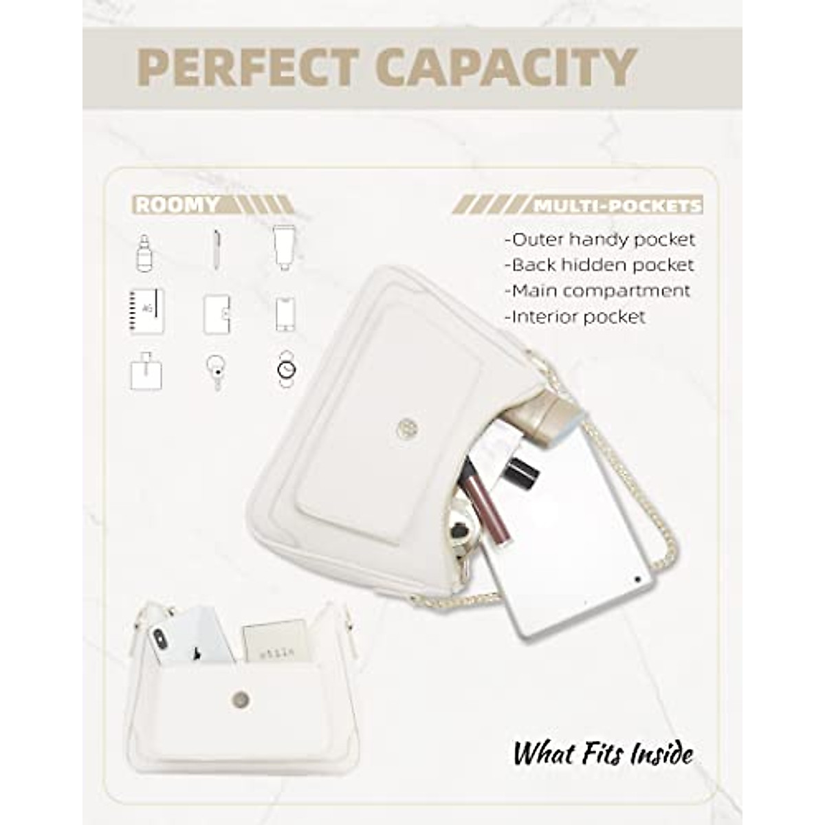 ANNASPEAK Crossbody Bag for Women Purse Handbag Leather Shoulder Bag with 2 Straps Pockets Hobo Clutch for Travel, Black