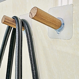 Self Adhesive Hat Hooks for Wall 12 Pieces Solid Wood, Cowboy Hat Hangers for Wall Hat Hook Natural Hat Pegs Hat Hanger for Wall Entryway,Bathroom,Door,Stair-Side,Wardrobe,Closet (Wulnut -12P)