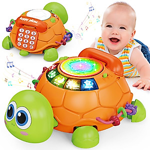 Baby Toys 6 to 12 Months, Musical Turtle Crawling Baby Toys for 12-18 Month, Early Learning Educational Toy with Light & Sound, Birthday Toy for Infant Toddler Boy Girl 7 8 9 10 11 month 1-2 Year Old