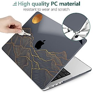 DONGKE for M4 MacBook Pro 16 Inch Case 2024 2023 2021 A3403 A3186 M3 A2991 M2 A2780 M1 A2485 Pro/Max Chip, Plastic Hard Shell Case & Keyboard Cover for Mac Pro 16 with Touch ID, Abstract Mountain