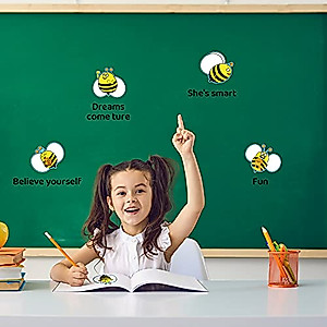 40 Pieces Bees Paper Cut-Outs for Classroom Summer Bee Theme Greeting Cutouts with Glue Point Dots Classroom Party Home Bulletin Board Decorations for Back to School Teacher's Day, 10 Designs