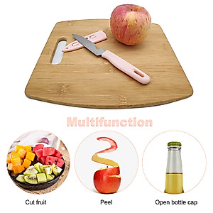 Lomgwumy Paring Knife, 3 Sharp and Durable Fruit Knife, with Scabbard, Simple and Beautiful, Fruit Knives Small is Suitable for Most Vegetables, Fruits and Meat (Pink, Blue, Green)