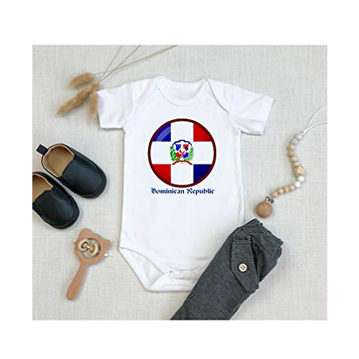 Dominican Republic Cute Flag Design Gift Baby Bodysuit Newborn Infant Onesie