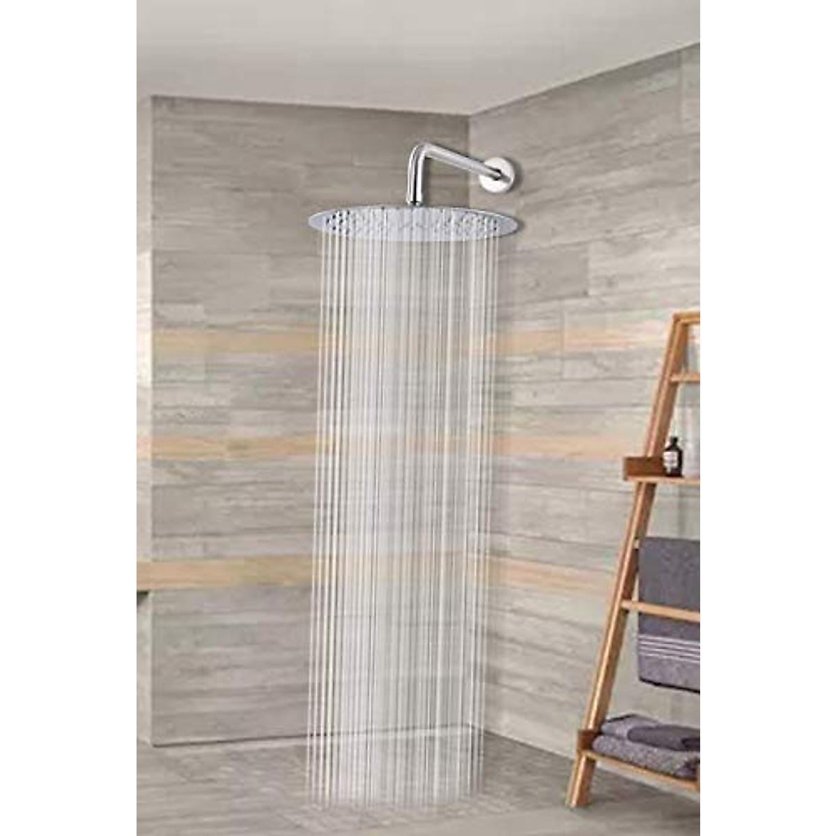 GGStudy Round 12 Inch Stainless Steel Shower Head - Rain Style Shower Head Brushed Nickel