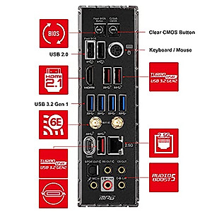 MSI MPG X570S Carbon MAX WiFi Gaming Motherboard (ATX, AMD, Socket AM4. DDR4, PCIe 4, CFX, M.2 Slots, Wi-Fi 6E)