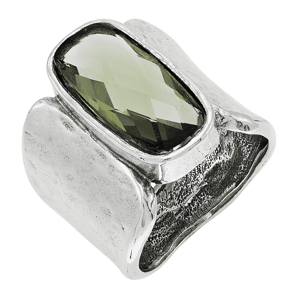 Silpada 'Zircon Token' Olive Green Cubic Zirconia Ring in Sterling Silver, Size 8, Size 8