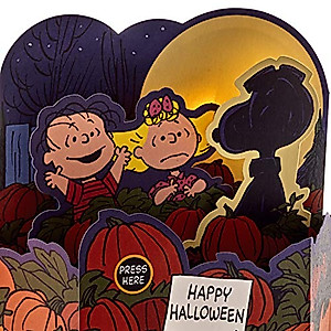 Hallmark Paper Wonder Peanuts Halloween Pop Up Card with Light and Sound (Great Pumpkin)