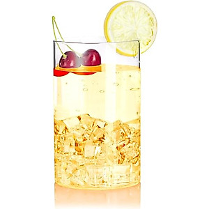 JUVITUS 10 FL oz Premium Borosilicate Clear Glass Tall Highball Glass Tumbler (4 Pack)