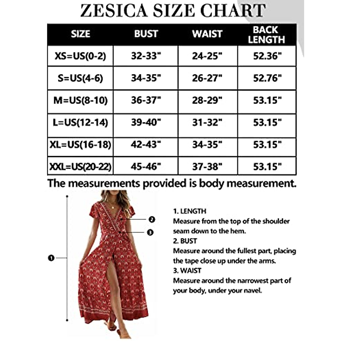 ZESICA Women's 2023 Bohemian Floral Printed Wrap V Neck Short Sleeve Split Beach Party Maxi Dress,Red2,Medium