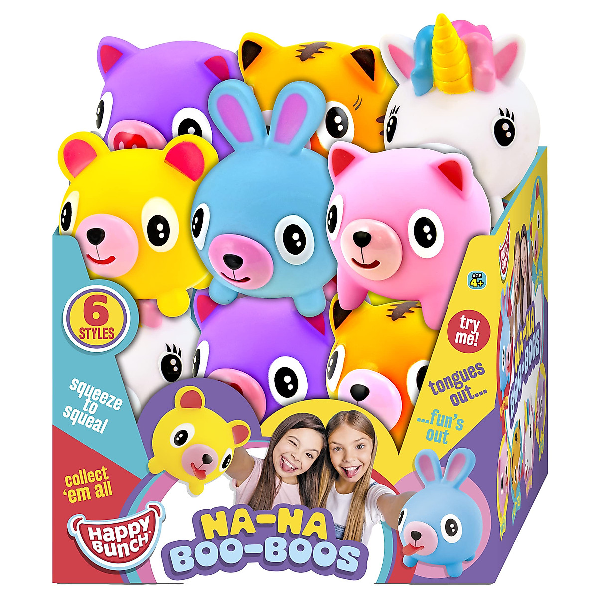 Squeeze Play and Sound Stress Ball Relievers Ball Tongue Out (12 Units) Ja-RU Screaming Talking Animal Toy for Kids & Adults, Cute Squeeze Stress Relief Soft Ball Decorations Plus Sticker 4342-12s