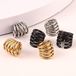 DOEARKO 2PCS 00G Stacker Rings Ear Lobe Cuff Ears Gauges Plugs Body Piercing Tunnels 316 Stainless Steel Hypoallergenic Body Jewelry (For Lobe in 00G (10mm) or Larger, Rose Gold)