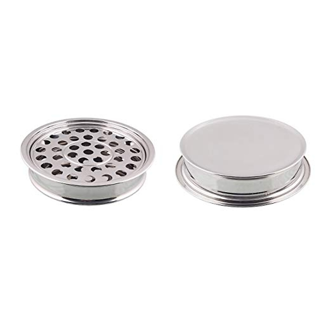 Communion Ware 2 Holy Wine Serving Trays with A Cover - Stainless Steel (Silver/Mirror)