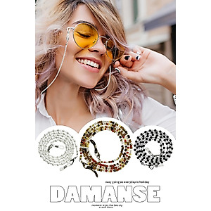 Damanse Eyeglass Chain,8 Pcs Eye Glasses Strap Holders around Neck For Women Stylish,Beaded Glasses Chain Sunglasses Mask Necklace Lanyard