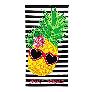 Betsey Johnson - Beach Towel Set, Highly Absorbent & Fade Resistant Beach Accessories, Ideal for Pool, Picnic, or Beach (Island Vibes & Chill Pineapple, 2 Piece)