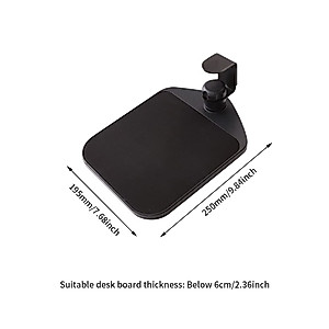 Under-Desk Mouse Tray,Easy Clamp-On Mouse Pad Rotating 360,Clamp on Mouse Platform,Extended Rotating Platform Tray,Slide Out Mouse Tray for Home,Office to Save Space(White)