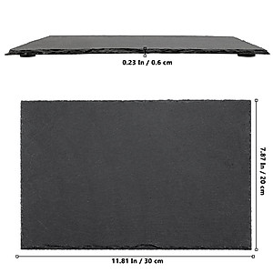 MUKLEI 4 Pack 12" x 8" Black Slate Cheese Boards, Black Slate Serving Platter with Natural Edge, Slate Stone Serving Tray for Cheese, Charcuterie, Sushi, Appetizers