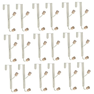 Zerodeko 18 Pcs Coat Hook Behind Door Behind Door Hooks Over Door Towel Hanger Hooks for Hanging Coats Over The Door Coat Hook Storage Hangers Storage Hook White Hook Rack Wood Hook up