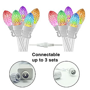 Eva's Light C9 LED Christmas Lights Outdoor, 23ft RGB Color Changing Christmas Lights C9, 20 LED Bulbs Multicolor Connectable C9 Christmas String Lights Waterproof for Garden Party Yard Patio