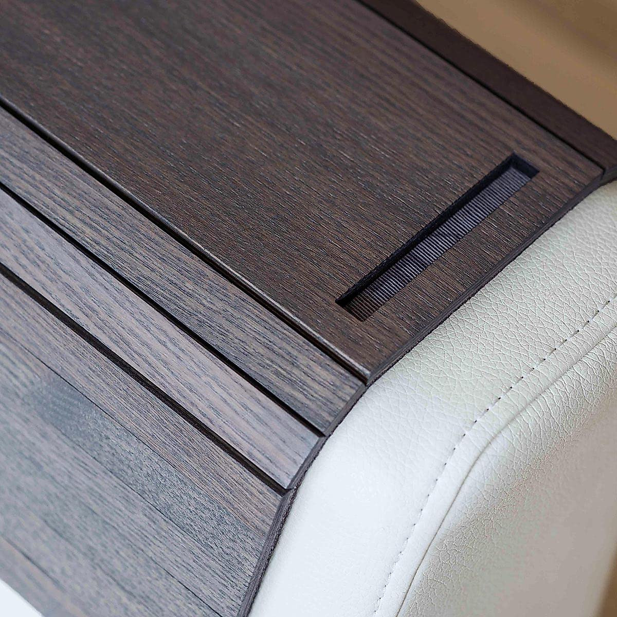 Sofa arm Tray Table Couch Bedside Wood Coaster Coffee Cup Foldable armrest Caddy end Protector Folding Living Room Furniture mat tv Chair Tables Trays with Phone Holder (Color 4.Blue-Grey)