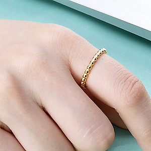 Jude Jewelers 2mm Stainless Steel Beaded Style Classical Simple Plain Stackable Wedding Band Ring (Gold, 8)