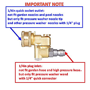 Meteor Blast Quick Connecting Pivoting Coupler Attachment 120 Degree with 5 Angles and Safety Lock for Pressure Washer Spray Nozzle, Cleaning Hard to Reach Area Max 5000 PSI 1/4 Inch Plug