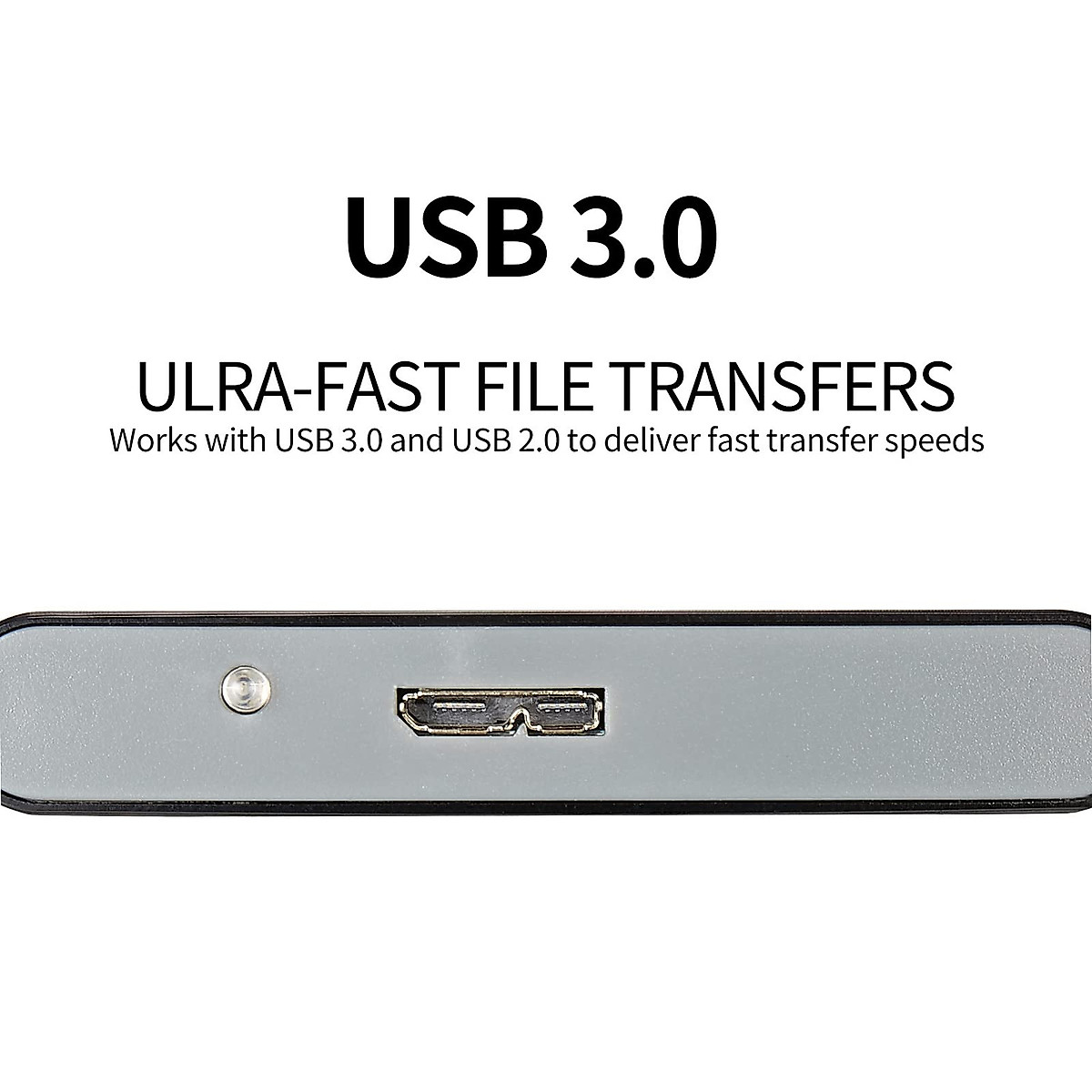 External Hard Drive 2TB - 2.5" USB 3.0 Ultra Slim Metal Design Portable HDD for Mac, PC, Laptop, Computer, Smart TV -BlackA