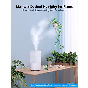 Govee Smart WiFi Humidifiers for Bedroom, Top Fill Cool Mist Humidifiers for Baby and Plants, Work with Alexa, Auto Humidity Adjustment, 24 dB Super Quiet, Essential Oil Diffuser, 24H Timer, 3L