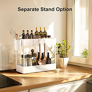 Pipishell Slim Storage Cart with Wheels, 4 Tier Bathroom Storage Organizer Rolling Utility Cart for Bathroom Kitchen Laundry Room Office Narrow Place (White)