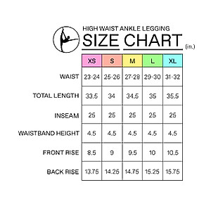 90 Degree By Reflex Ankle Length High Waist Power Flex Leggings - 7/8 Tummy Control Yoga Pants - Black - Medium