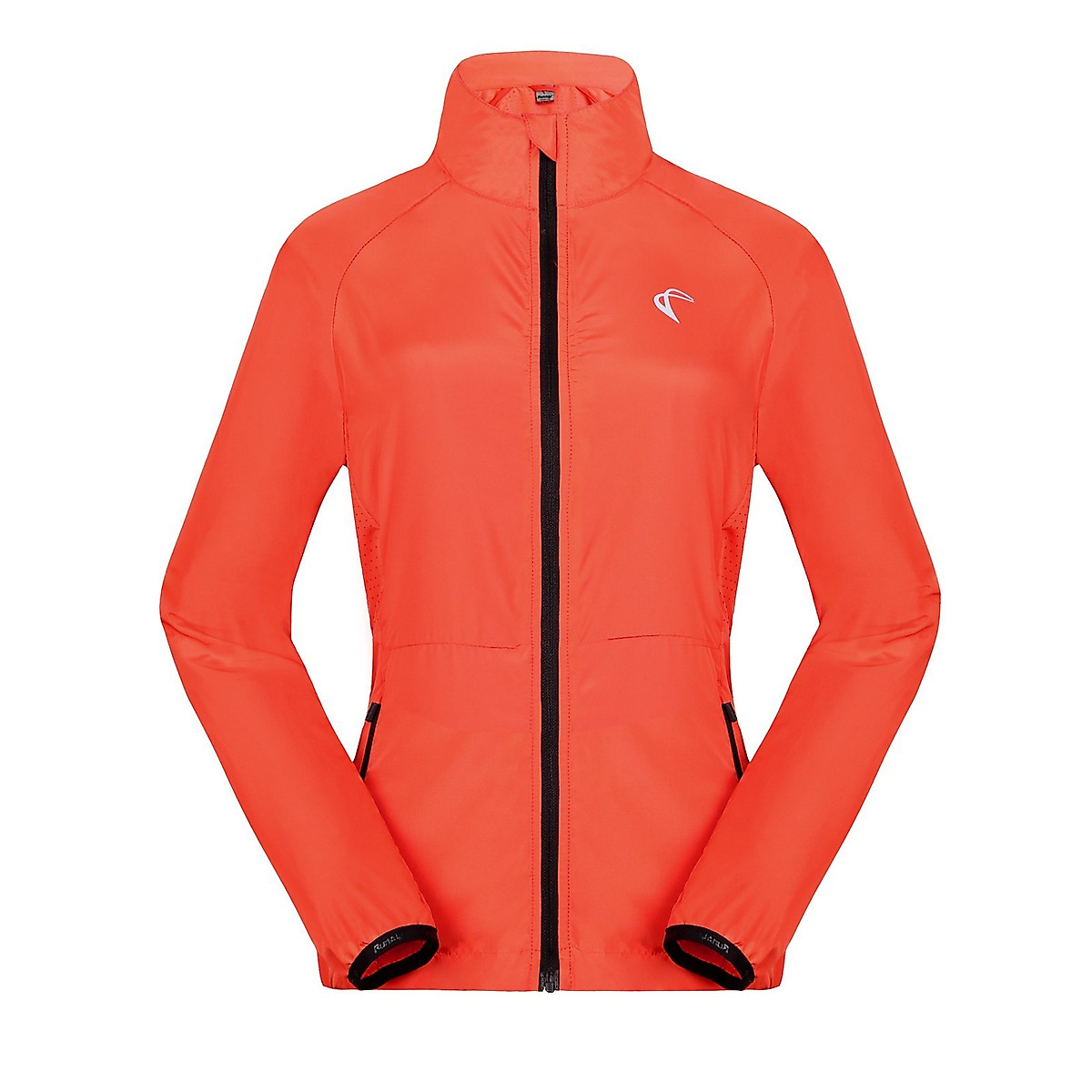 ROWAI Women's Packable Windbreaker Jacket Resistant Cycling Running Jacket Lightweight Windproof Water Orange S
