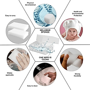 YXCFYJPPD-50Pack Extra Thick Magic Cleaning Sponges - Reusable Eraser Sponge for All Surfaces - Kitchen-Bathroom-Furniture-Leather-Car-Steel - Just Add Water - Melamine - Universal Cleane