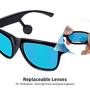 EKEN Bone Conduction Sunglasses - Bluetooth Headphones Smart Audio Glasses Wireless Open Ear with Microphone Answer Phone call for Fishing Golf Hiking G1