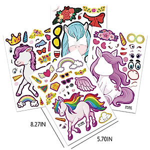 Mocossmy Make a Face Stickers Sheets,24 Sheets Make Your Own Animal Face Mix and Match Stickers,DIY Stickers for Kids Art Crafts School Family Rewards Birthday Gifts Party Favor Supplies Games